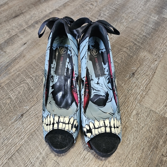JustFab | Shoes | Monster Zombie Bow Peep Toe Heels Halloween | Poshmark